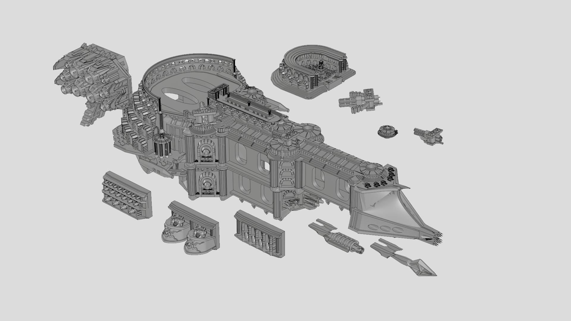 Galea Class Battleship Legionarii Fleet - Nofixedforge – AfterDark Prints