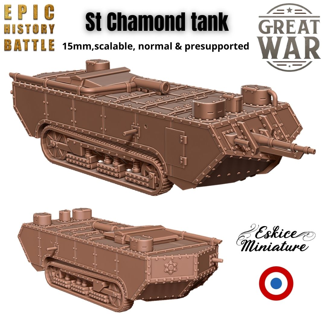 French ST Chamond Tank Pack - WW2 - 6mm 10mm 15mm – AfterDark Prints